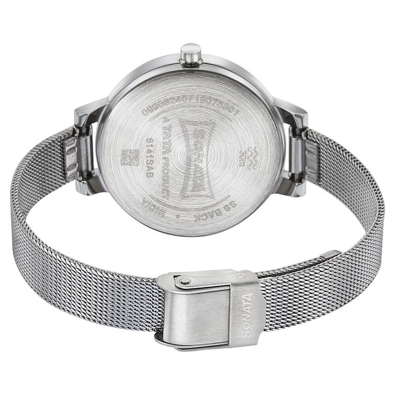Sonata Silver Lining White Dial Women Watch With Stainless Steel Strap