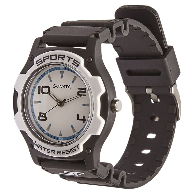 SF Quartz Analog White Dial Watch for Men
