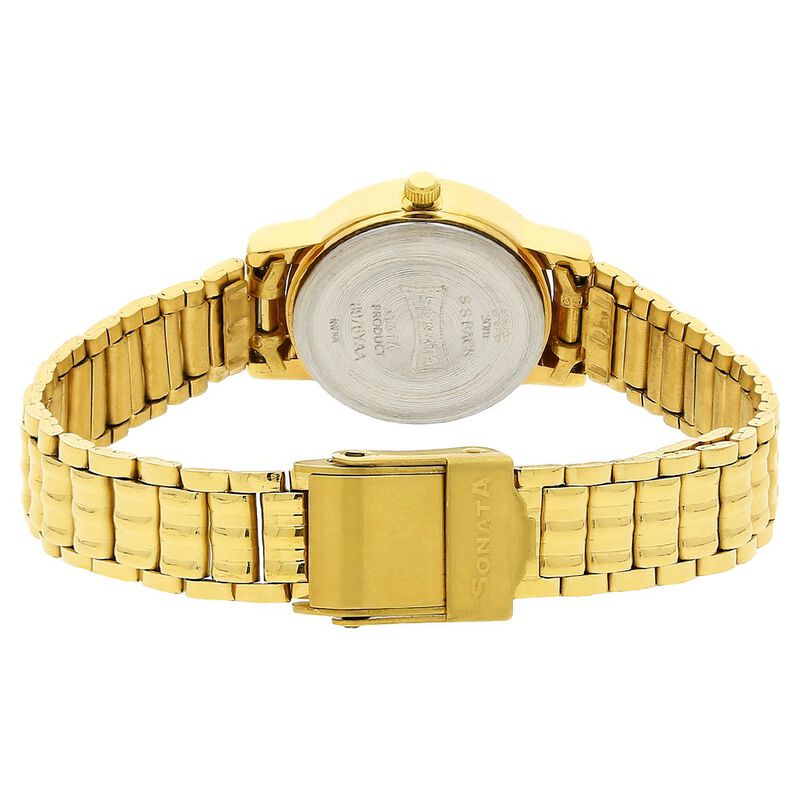 Sonata Quartz Analog Silver Dial Metal Strap Watch for Women
