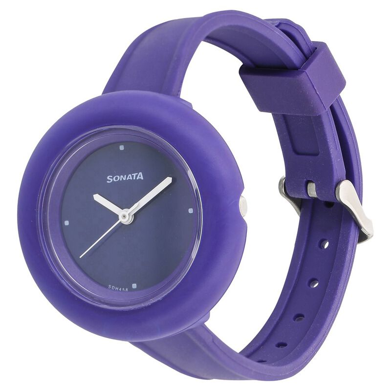 Sonata Tic Tac Toe Purple Dial Women Watch With Plastic Strap