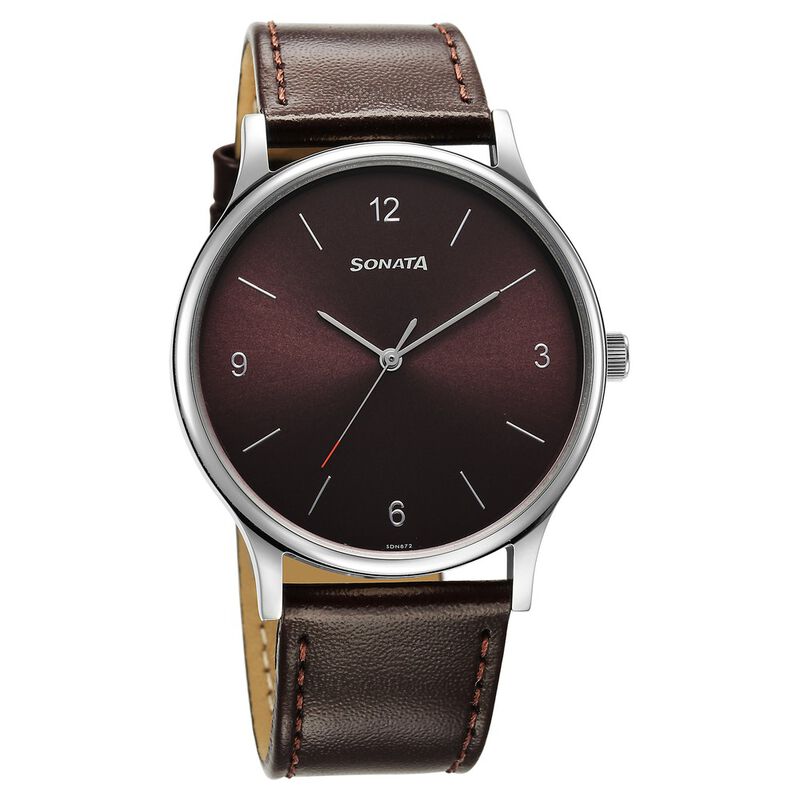 Buy Online Sonata Quartz Analog Brown Dial Watch for Men - 77105sl10 ...
