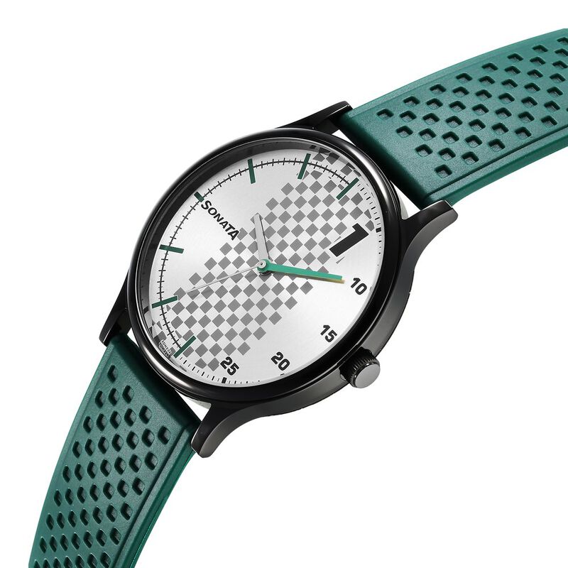 Sonata RPM Grey Dial Plastic Strap Watch for Men