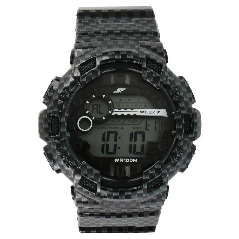 Buy Online SF Quartz Analog Digital Black Dial Plastic Strap Watch for ...