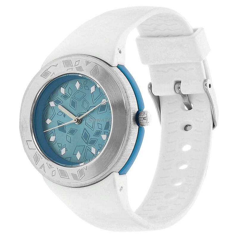 SF Quartz Analog Blue Dial Plastic Strap Watch for Women