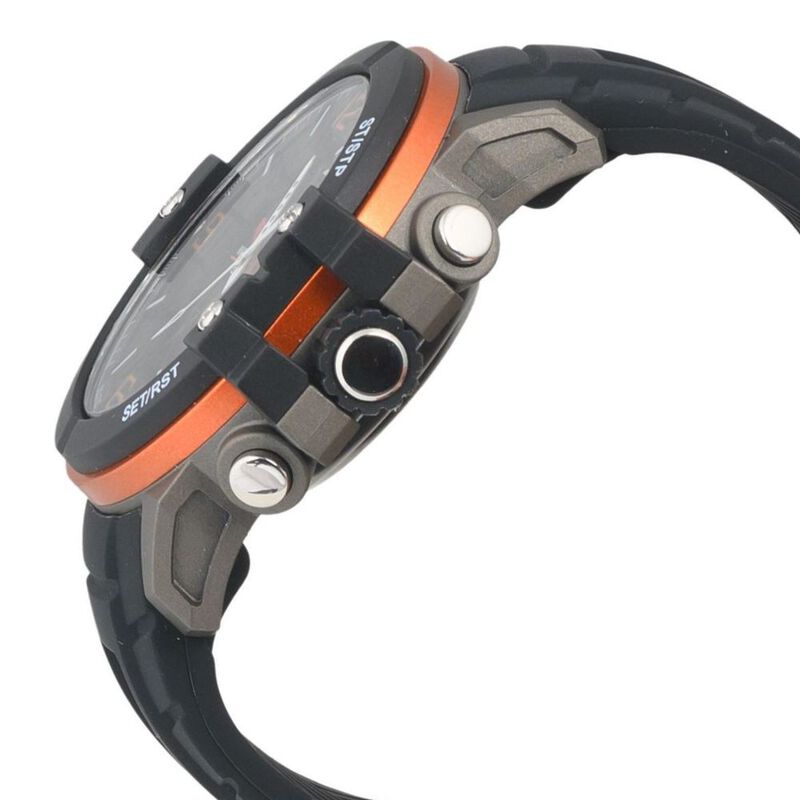 SF Quartz Analog Digital Dial Silicone Strap Watch for Men