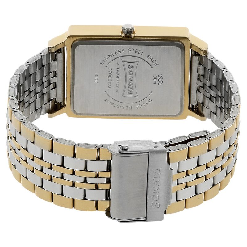 Sonata Quartz Analog with Day and Date Silver Dial Stainless Steel ...