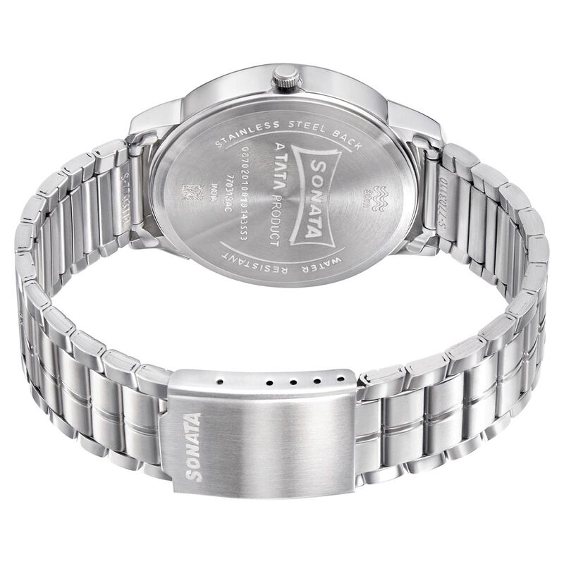 Sonata RPM Quartz Analog with Day and Date Blue Dial Metal Strap Watch ...