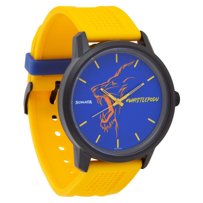 Sonata CSK Quartz Analog Blue Dial TPU Strap Unisex Watch