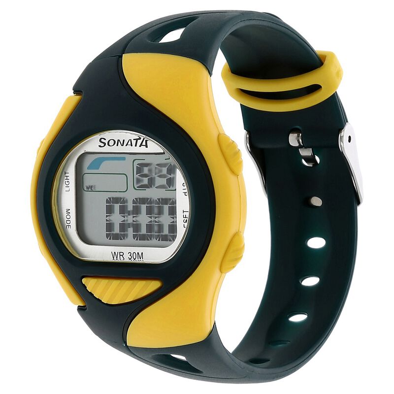 SF Digital Grey Dial Plastic Strap Unisex Watch