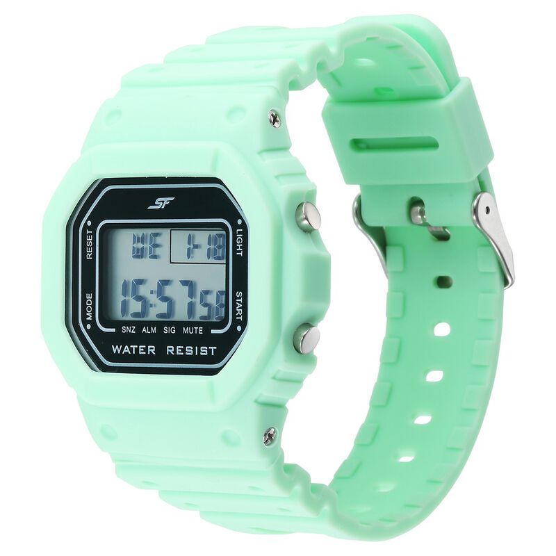 SF Hexa Digital Dial Unisex Watch With Polyurethane Strap