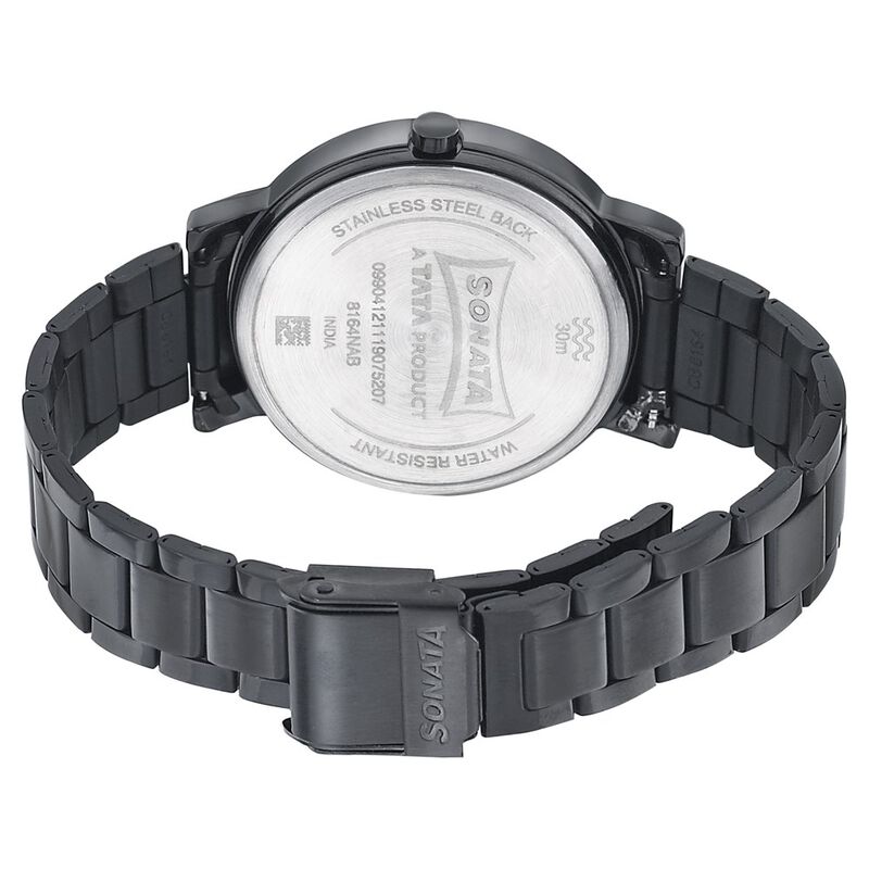 Sonata Onyx Black Dial Women Watch With Stainless Steel Strap