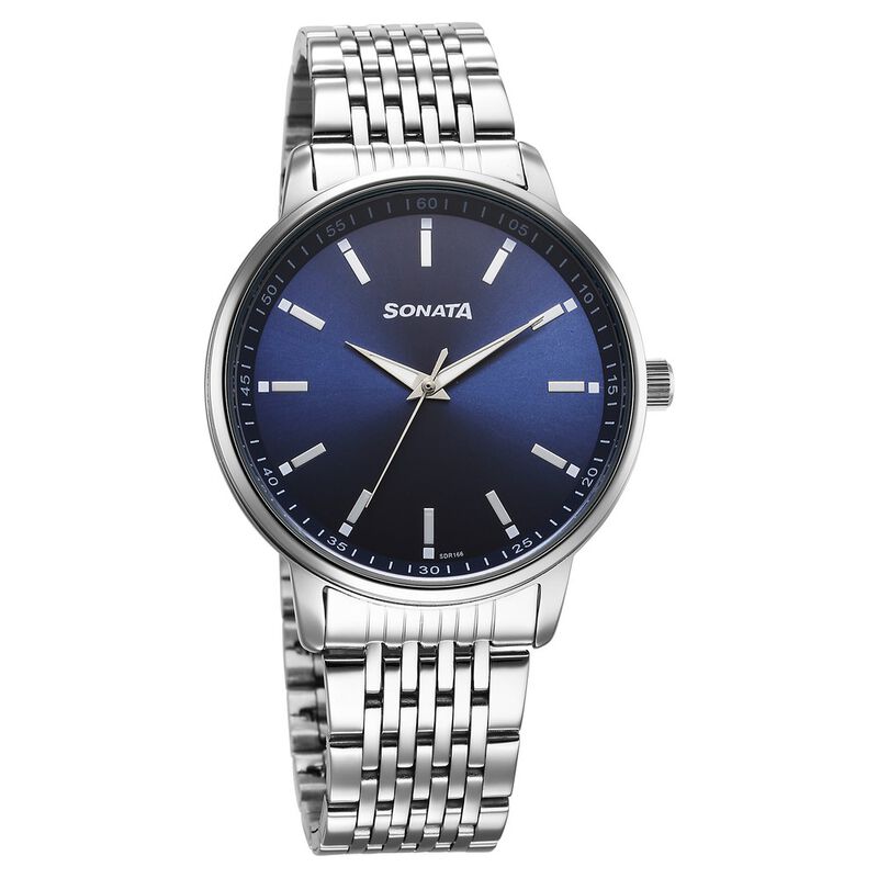 Buy Online Sonata Wedding Quartz Analog Blue Dial Stainless Steel Strap ...