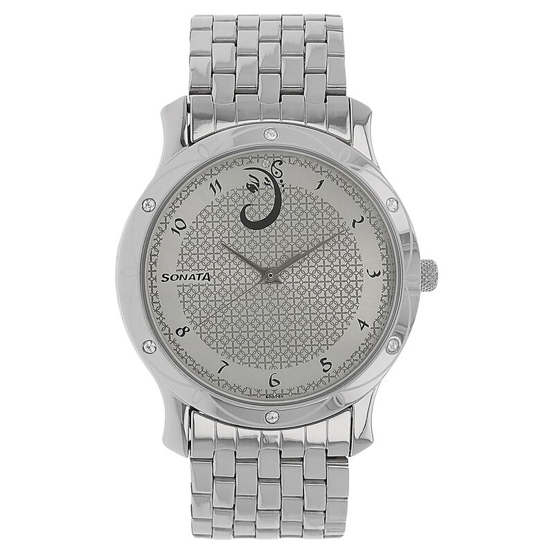 Buy Online Sonata Quartz Analog Silver Dial Stainless Steel Strap Watch ...