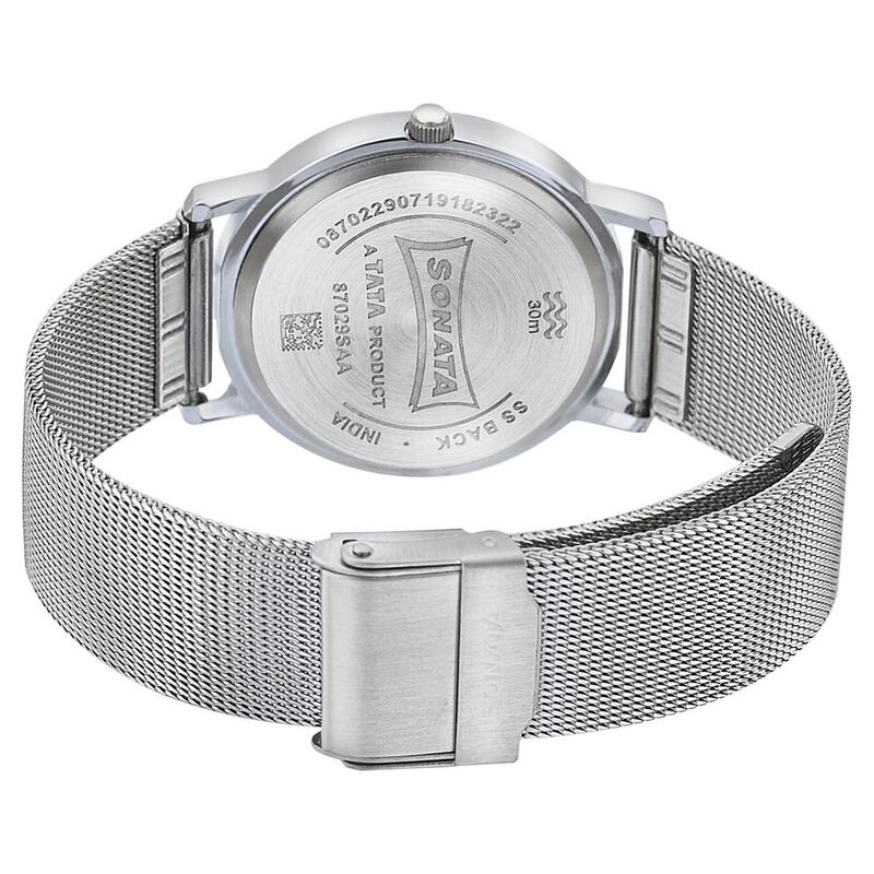 Sonata Silver Lining Silver Dial Women Watch With Stainless Steel Strap