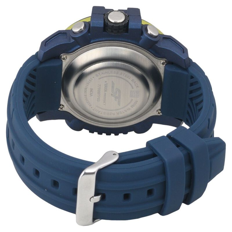 SF Quartz Analog Digital Dial Silicone Strap Watch for Men