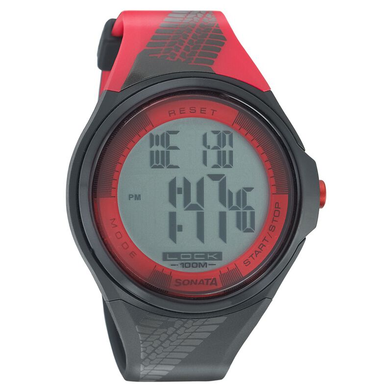 Buy Online Sonata Digital Dial Black Plastic Strap Watch for Men ...