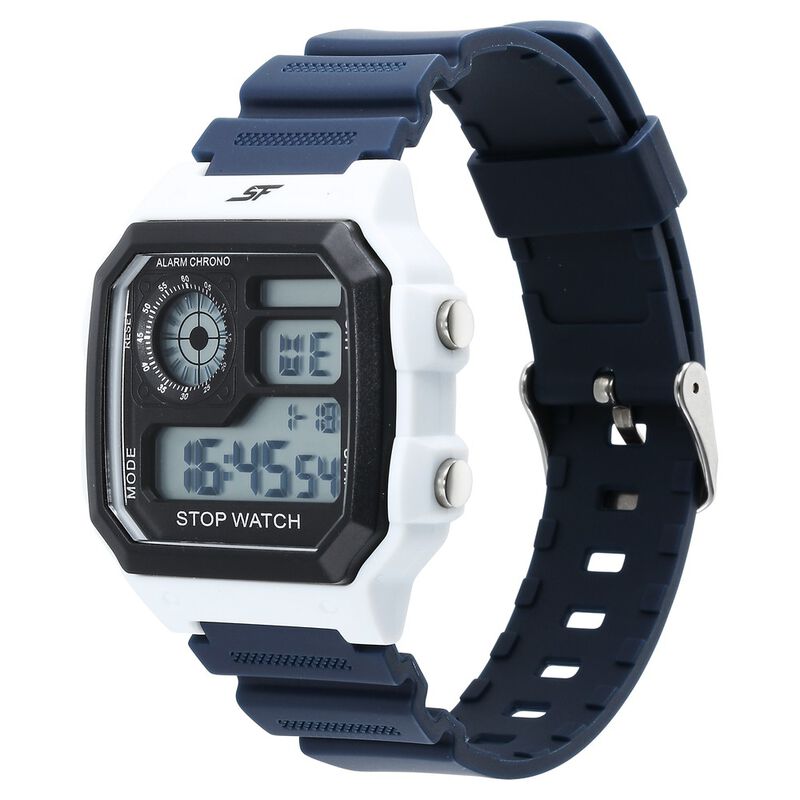 SF Hexa Digital Dial Unisex Watch With Polyurethane Strap
