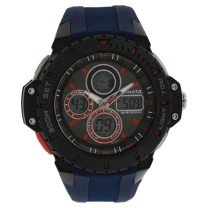 Buy Online SF Quartz Analog Digital Black Dial Plastic Strap Watch for ...