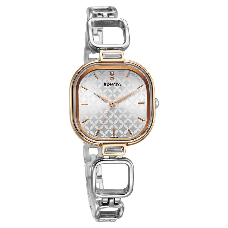 Buy Online Sonata Wedding Quartz Analog Silver Dial Metal Strap Watch ...