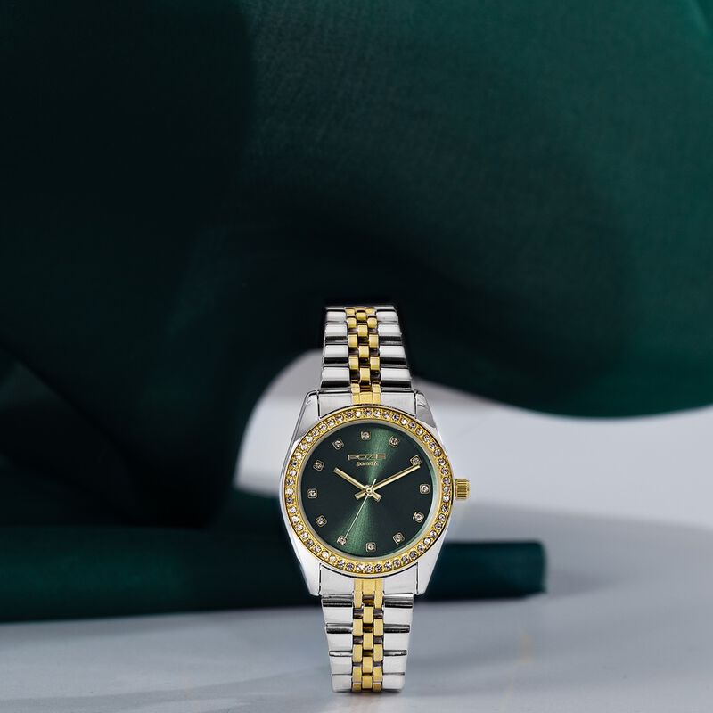 Buy Online Sonata Poze Quartz Analog Green Dial Two Toned Colour ...
