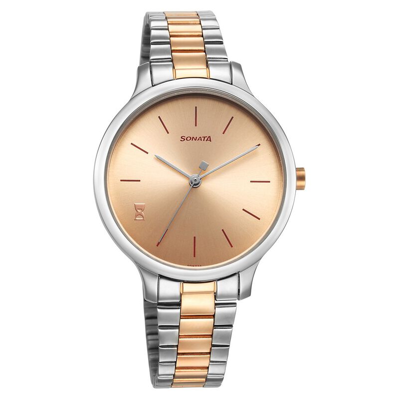 Buy Online Sonata Play Rose Gold Dial Watch for Women - nt87050km01 ...
