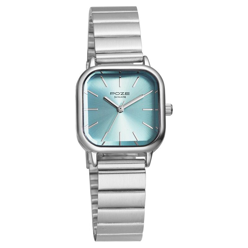 Poze by Sonata Quartz Analog Blue Dial Stainless Steel Strap Watch for ...