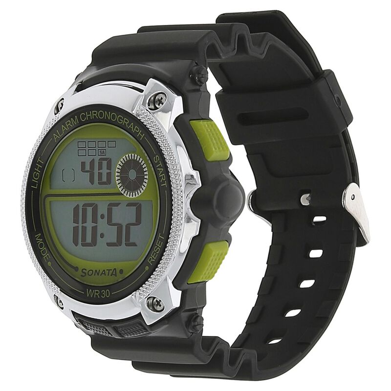 SF Digital Dial Black Plastic Strap Watch for Men