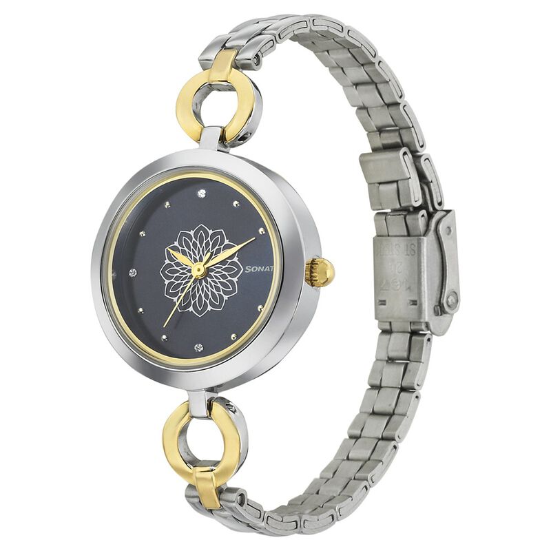 Sonata Wedding Blue Dial Women Watch With Stainless Steel Strap