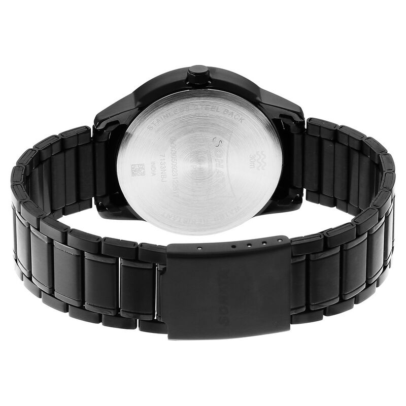 Sonata Unveil Quartz Analog Black Dial Stainless Steel Strap Watch for Men