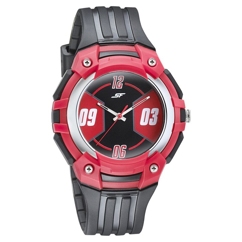 Buy Online SF Turbo Quartz Analog Black Dial PU Strap Watch for Men ...