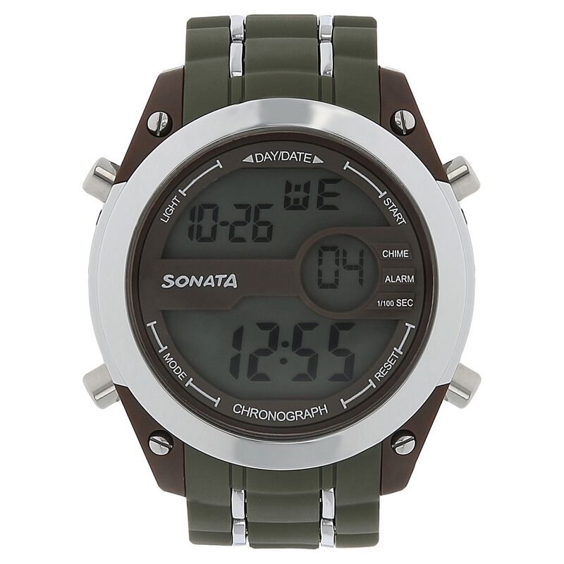 Buy Online SF Digital Brown Dial Watch for Men - nh77034pp02m | Sonata