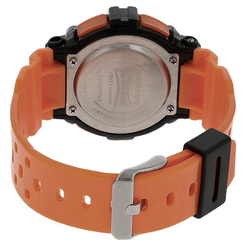 SF Digital Dial Orange Plastic Strap Watch for Men