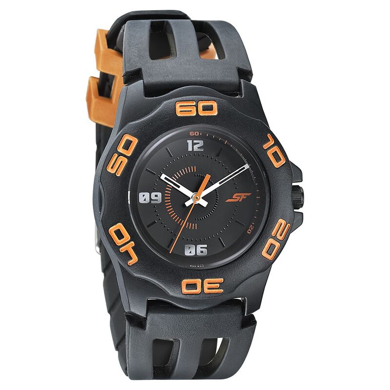 Buy Online SF Quartz Analog Black Dial PU Strap Watch for Men ...