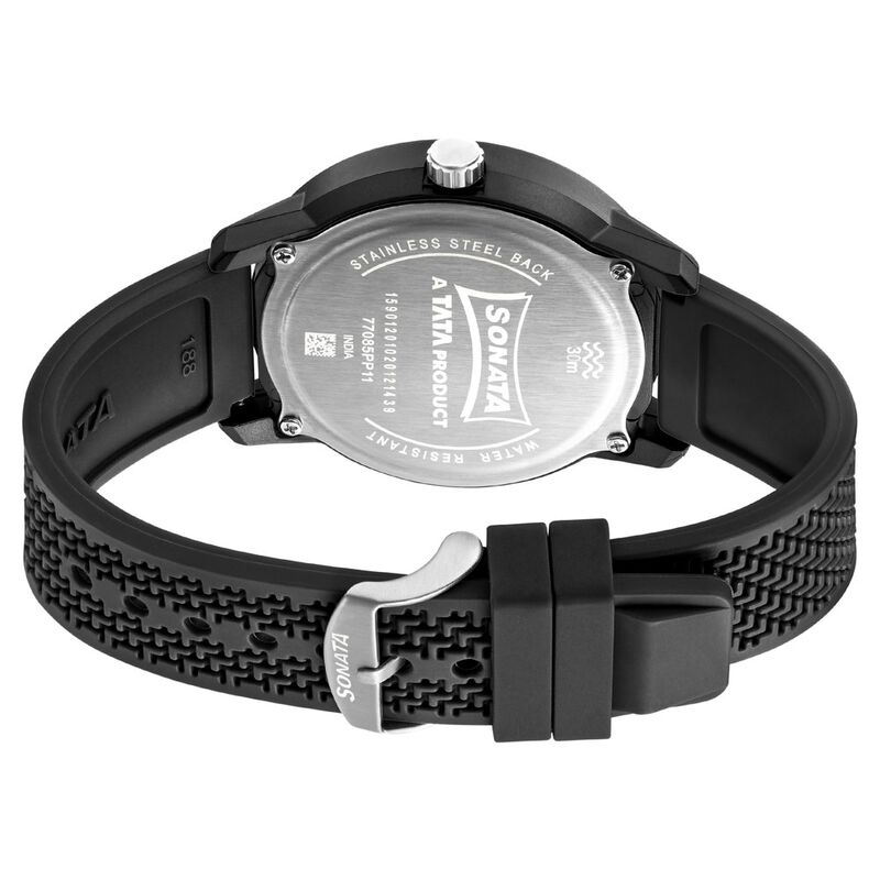 Sonata Quartz Analog PU Strap Watch for Men