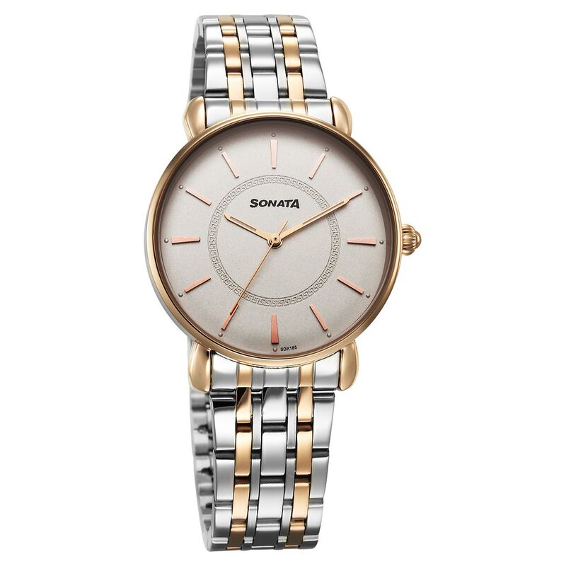 Buy Online Sonata Wedding Quartz Analog Off White Dial Stainless Steel ...