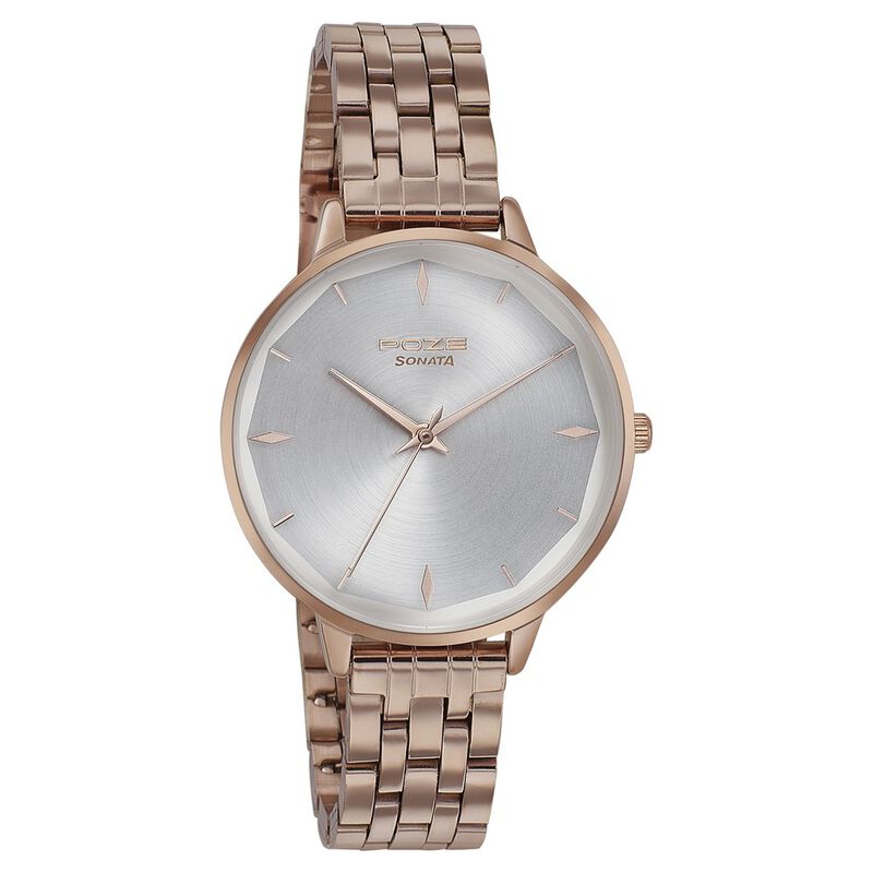 Poze by Sonata Quartz Analog Silver Dial Stainless Steel Strap Watch ...