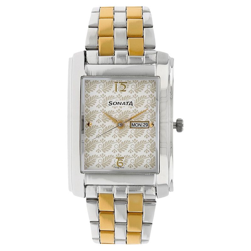 Buy Online Sonata Quartz Analog with Day and Date White Dial Stainless ...