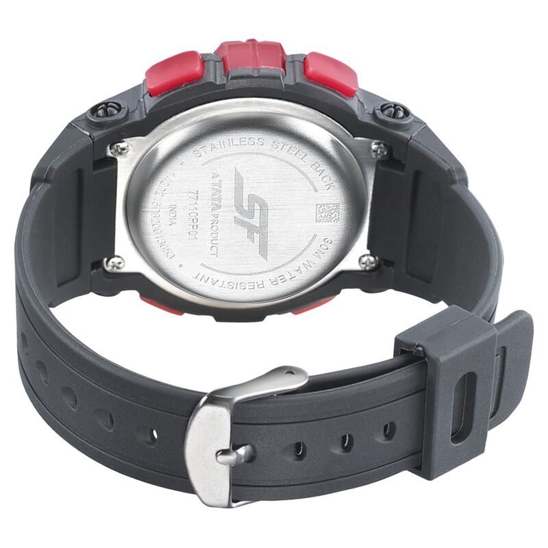 SF Digital Dial Black PU Strap Watch for Men