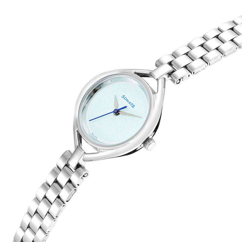 Sonata Alloys White Dial Women Watch With Stainless Steel Strap
