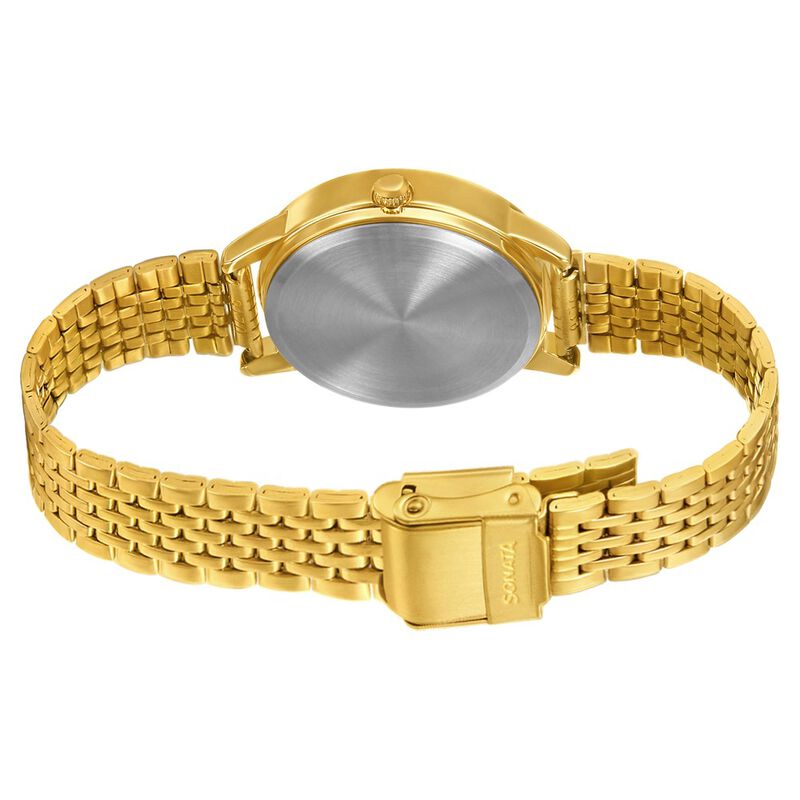 Sonata Gold Edit Maroon Dial Women Watch With Stainless Steel Strap