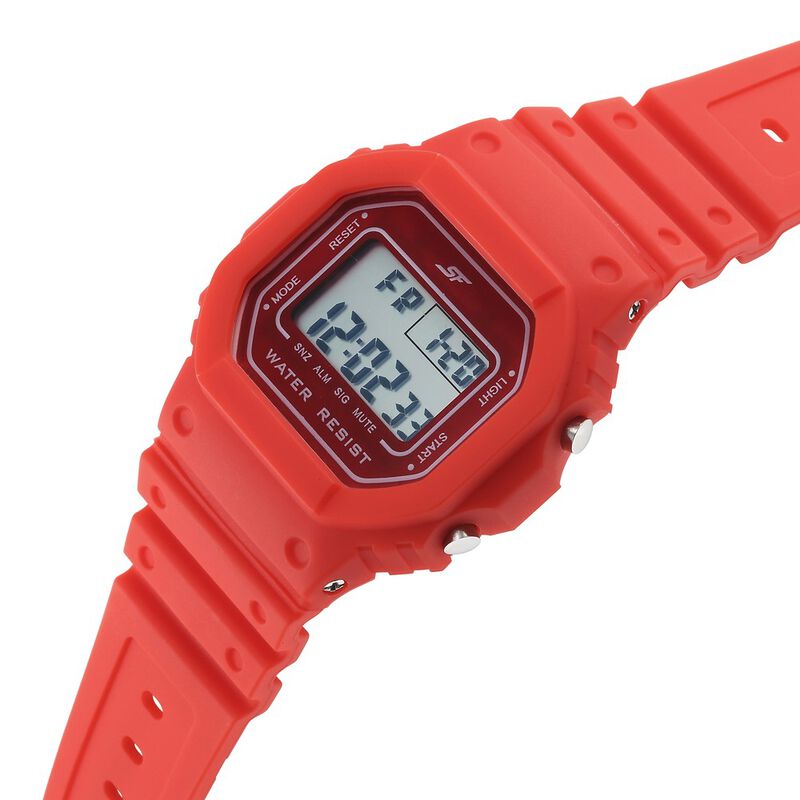 SF Hexa Digital Dial Unisex Watch With Polyurethane Strap
