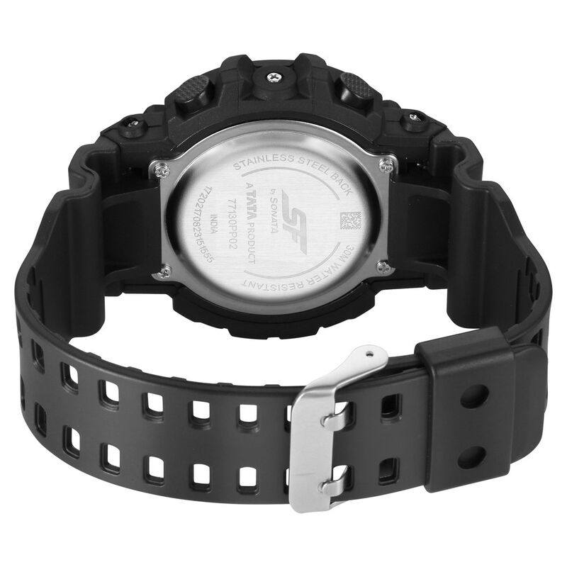 SF Sporty Digital Black Dial Polyurethane Strap Watch for Men