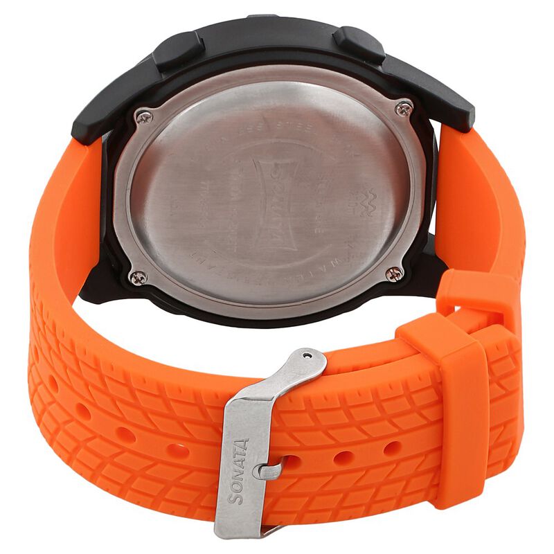 SF Digital Dial Orange Plastic Strap Watch for Men