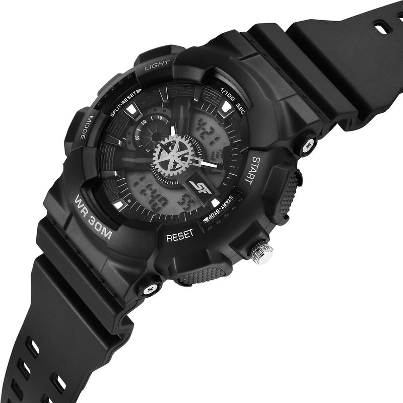 SF Sleek All-Black Chronograph Men's Watch - Modern Minimalist Design ...