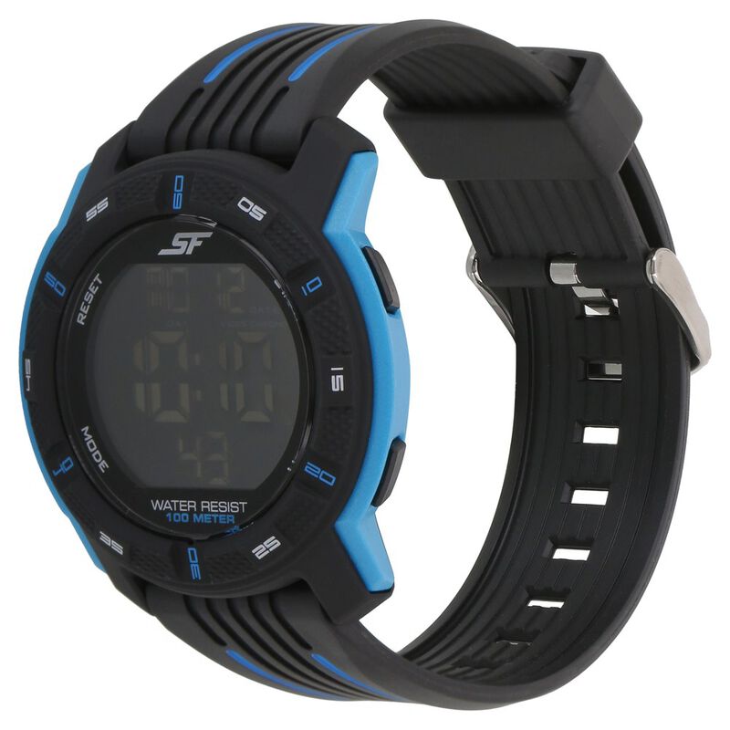 SF Digital Dial Black Plastic Strap Watch for Men
