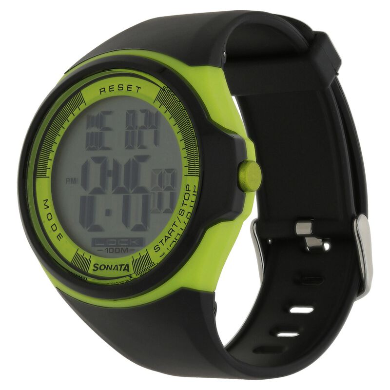 SF Digital Dial Black Plastic Strap Watch for Men