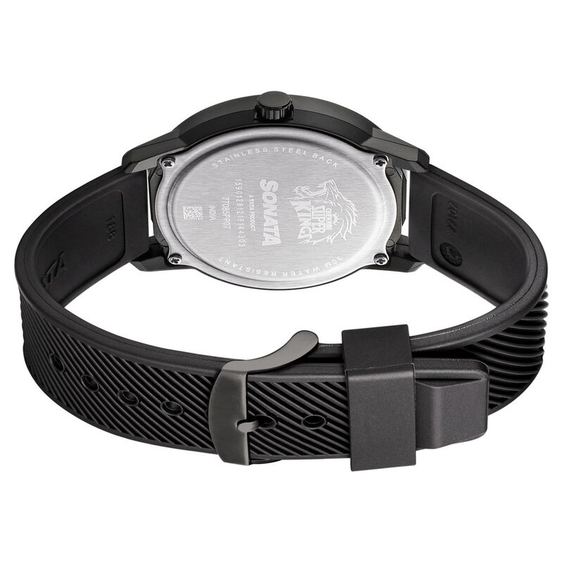 Sonata CSK Quartz Analog Black Dial TPU Strap Unisex Watch