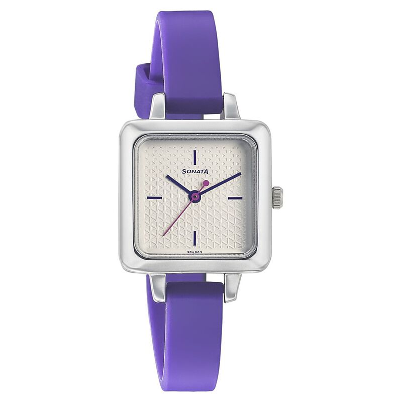 Buy Online Sonata Splash Silver Dial Women Watch With Silicone Strap ...
