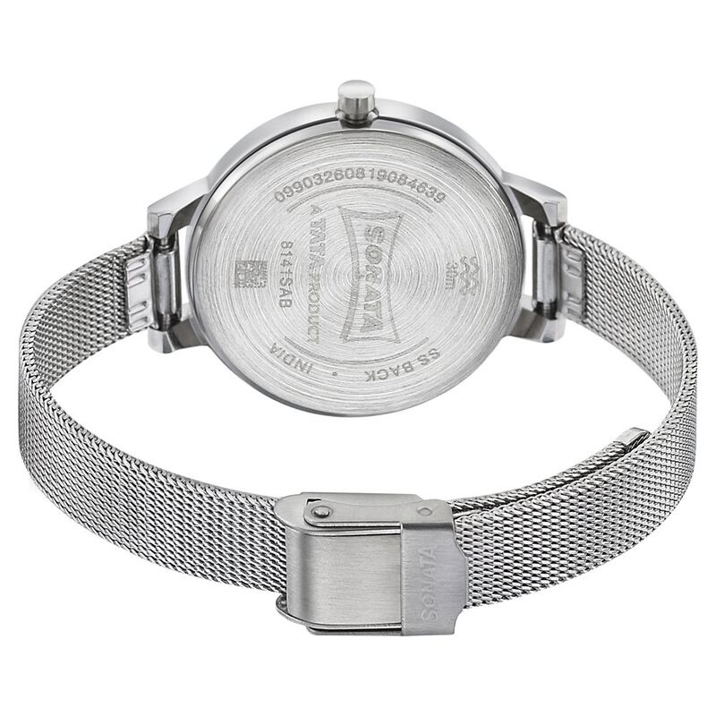 Sonata Silver Lining Pink Dial Women Watch With Stainless Steel Strap