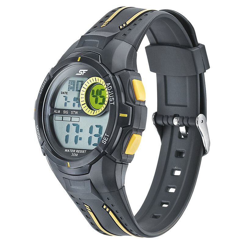 SF Digital Dial Black PU Strap Watch for Men